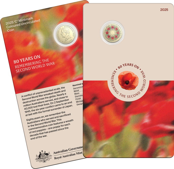 2025 $2 80 Years On Remembering The Second World War 'C' Mintmark Colo ...