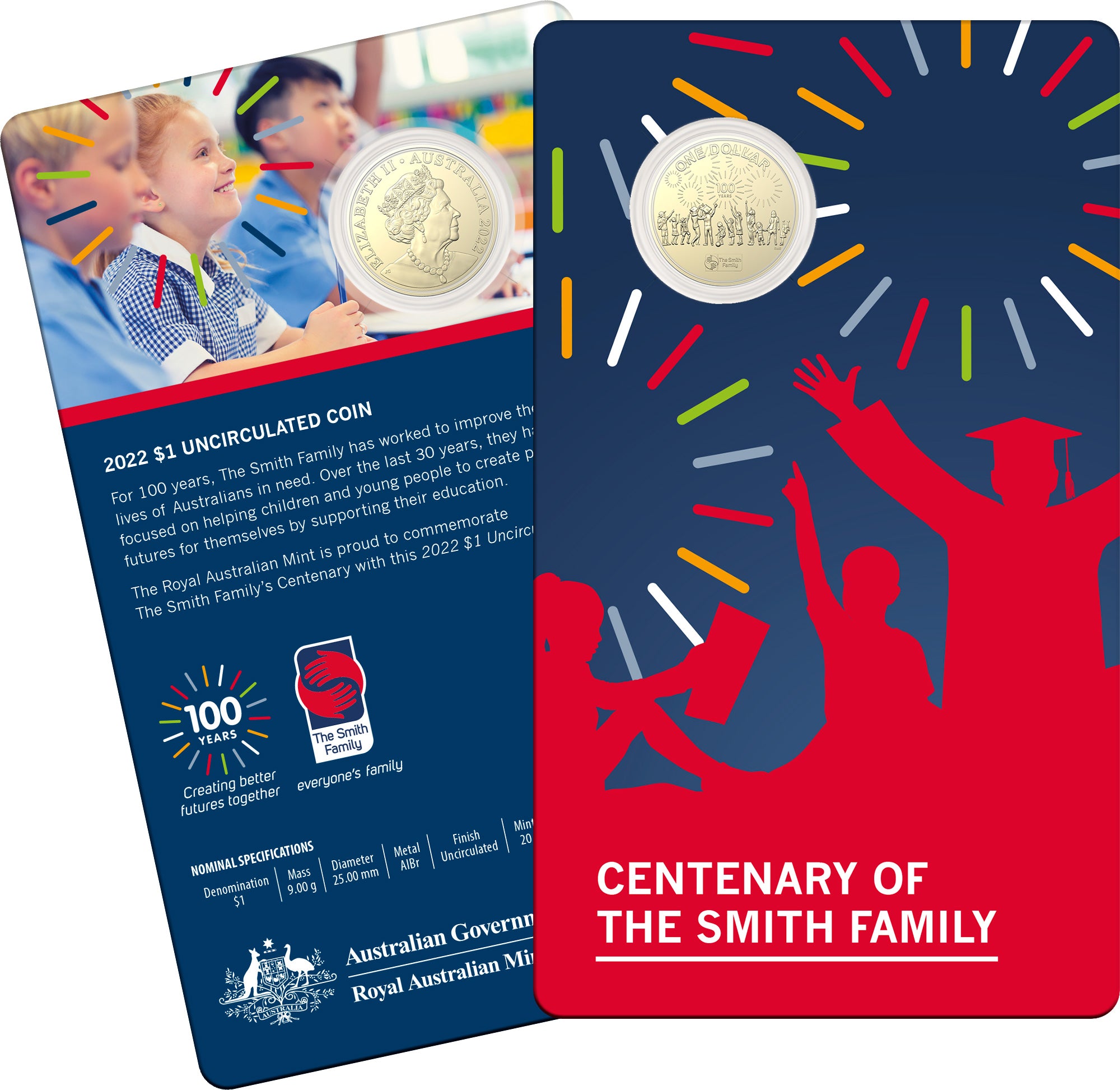 2022 $1 Centenary of The Smith Family Uncirculated Coin – Town Hall ...