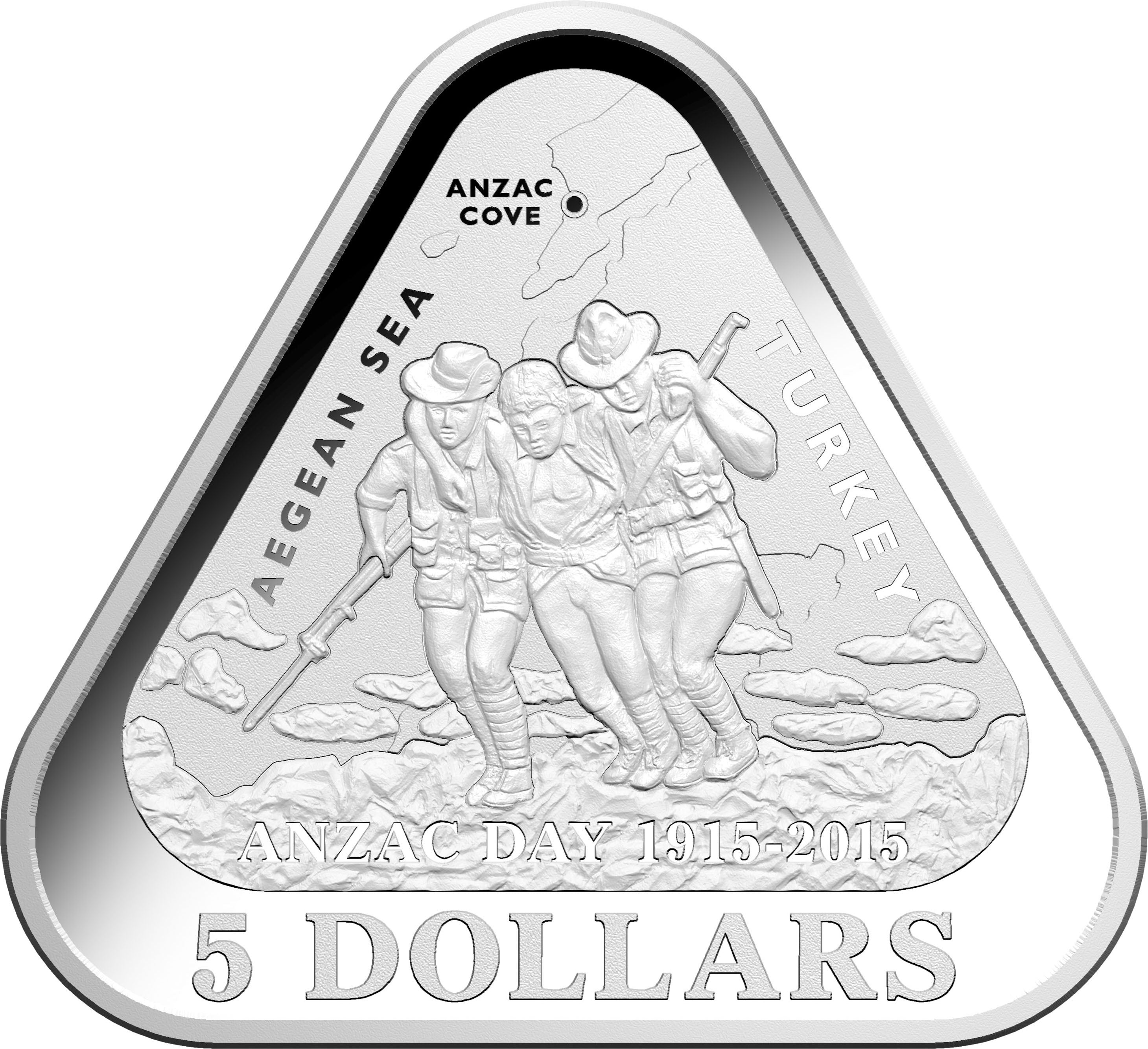 2015 $5 ANZAC Centenary Silver Proof Triangular Coin – Town Hall Coins ...