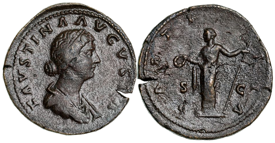 Roman Empire, Faustina Junior, Died 175AD, Sestertius nVF – Town Hall ...