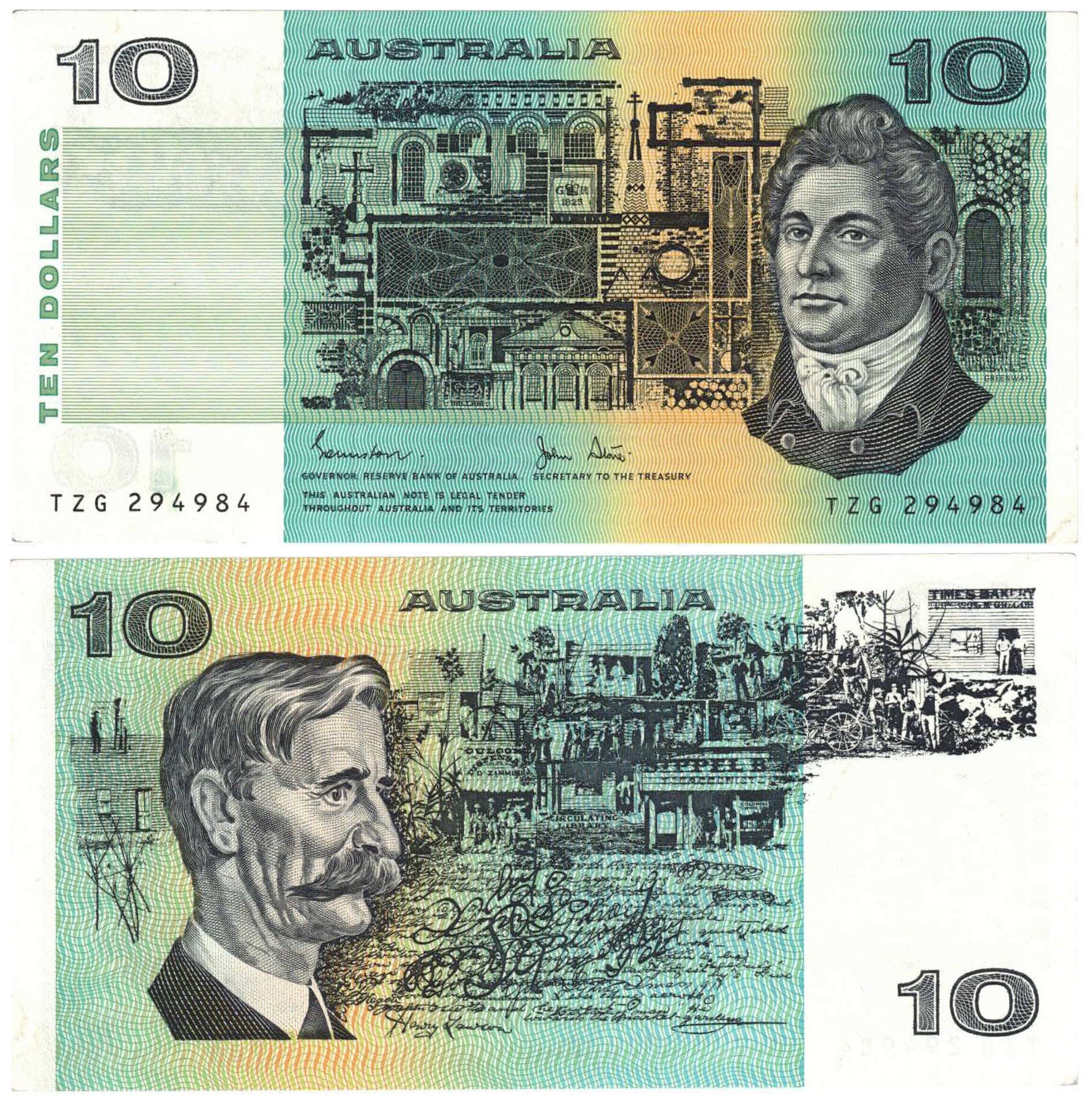 1983 $10 Johnston/Stone R308 Uncirculated Banknote – Town Hall Coins ...